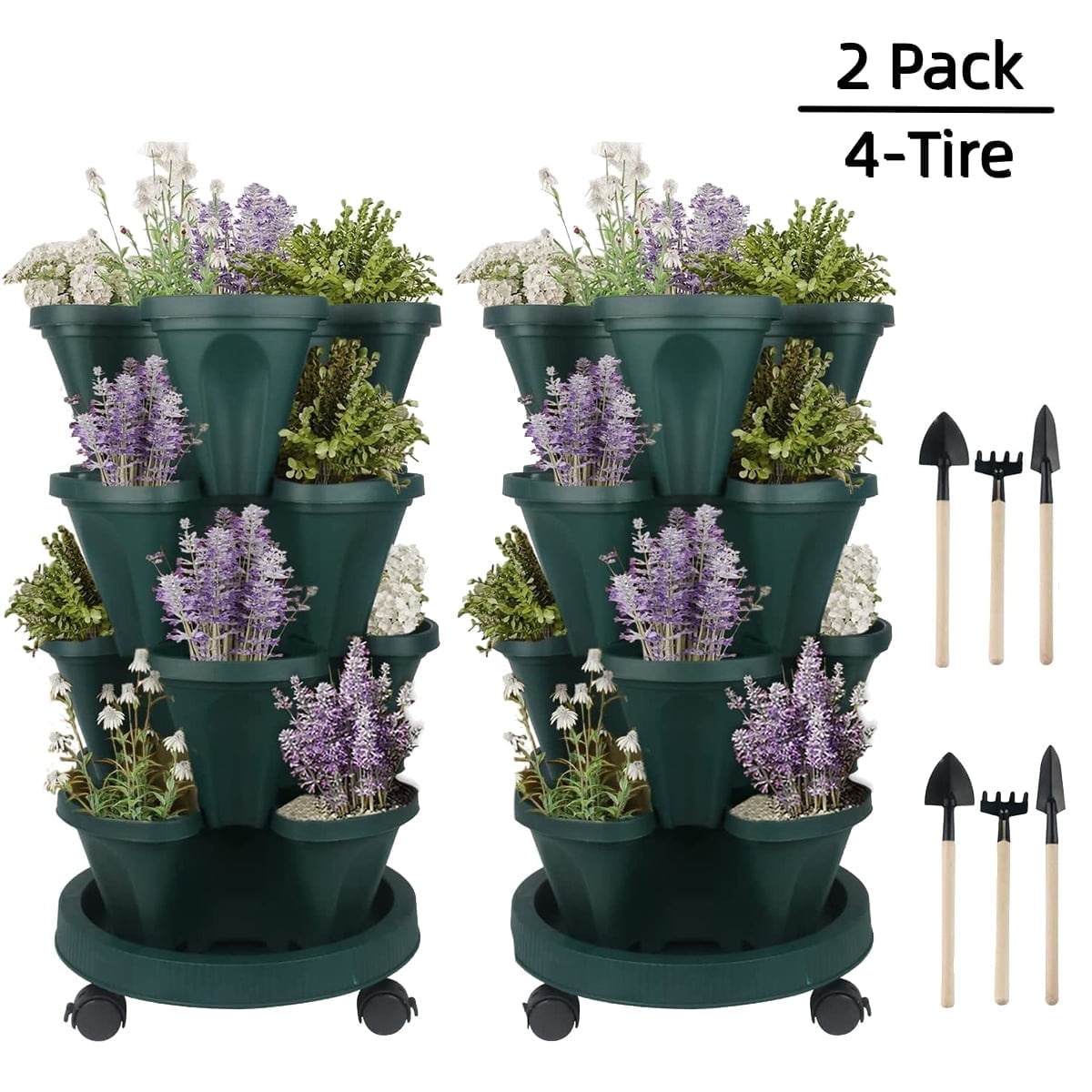 4-Tier Stackable Garden Planter: Indoor/Outdoor Hydroponic System for ...