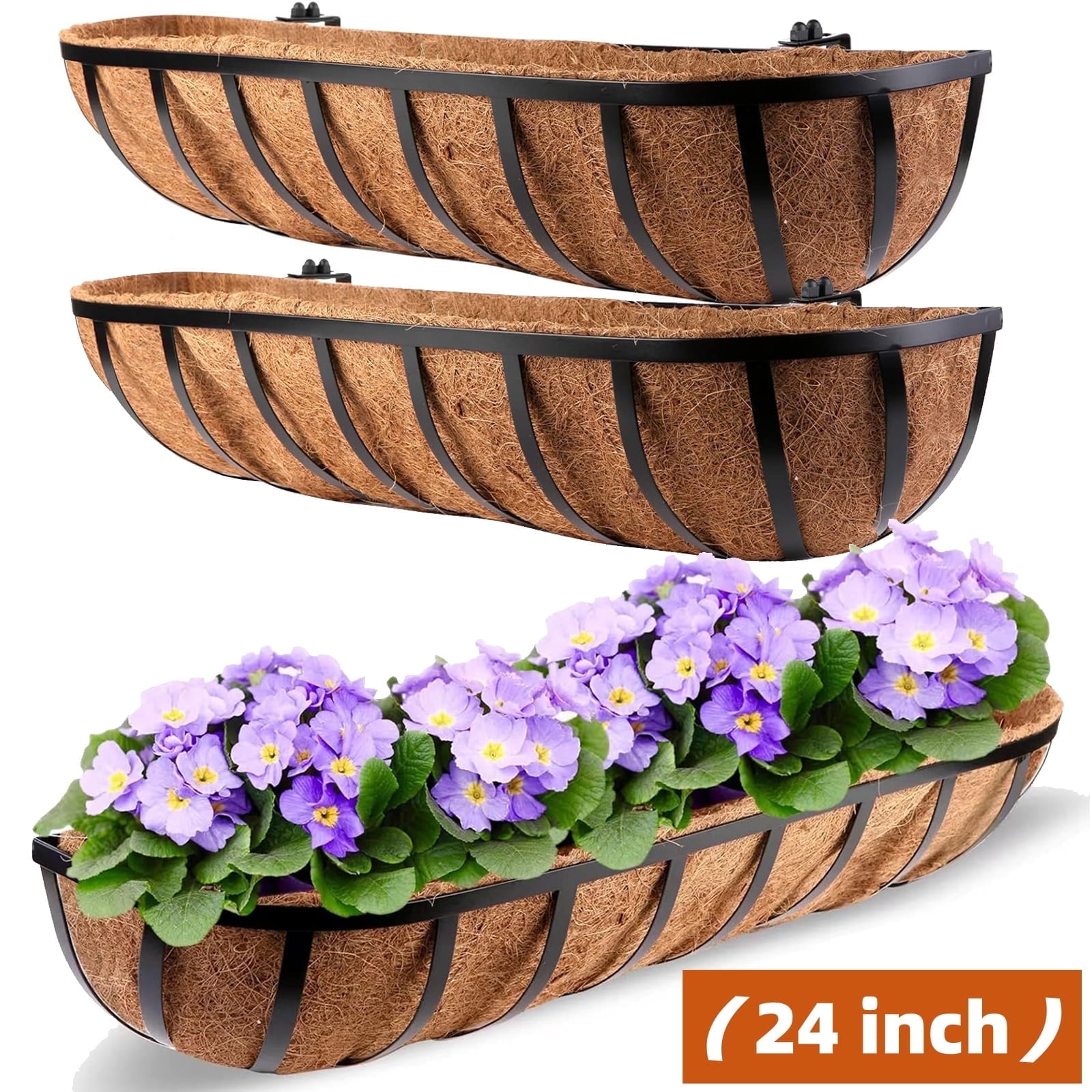 3 Pack 24 Inch Railing Planter Window Box for Deck Balcony Porch Fence ...