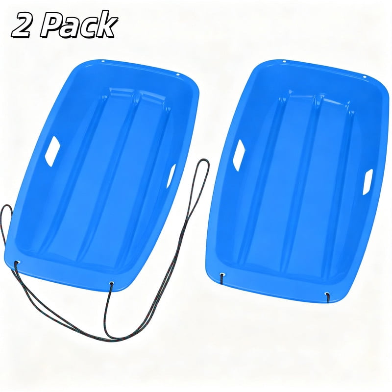 Gamexcel 2Pack 36" Snow Sled with Handles and Ropes, Slippery Plastic ...