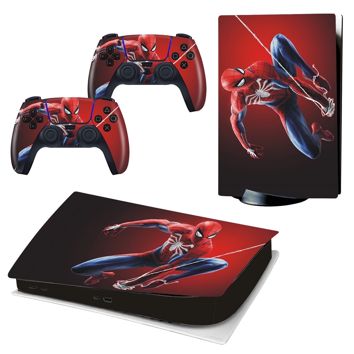 Gamexcel Marvel's Spider-Man PS5 Digital Console & 2 Controllers Skin ...