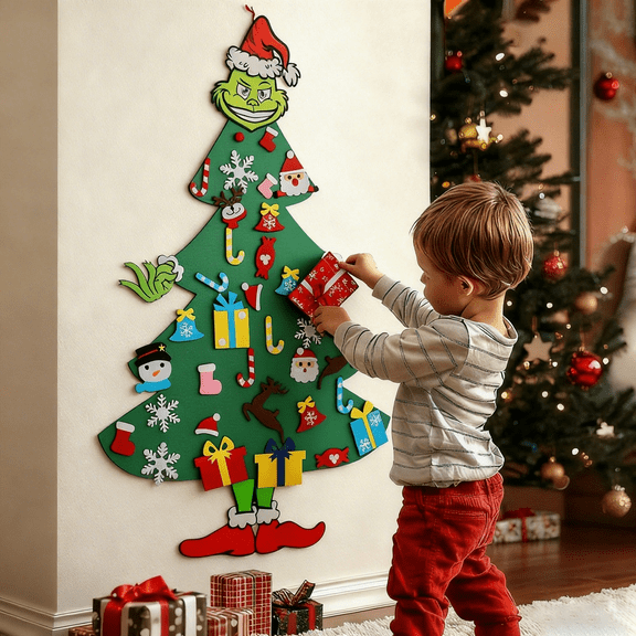 Ixir Diy Felt Christmas Tree With 30Pcs Detachable Ornaments Party ...