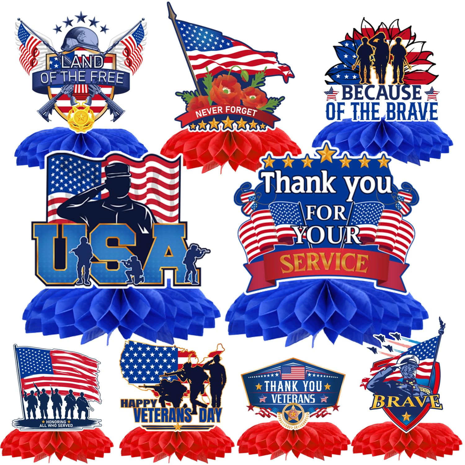 Gameza Veterans Day Party - 9PCS Veterans Day Thank You Veterans ...