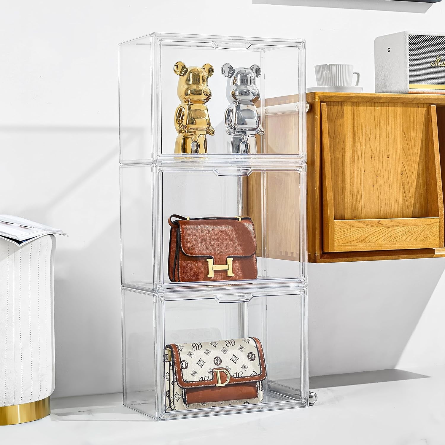 Gamic Purse Organizer for Closet Clear Acrylic Display Case Handbag ...