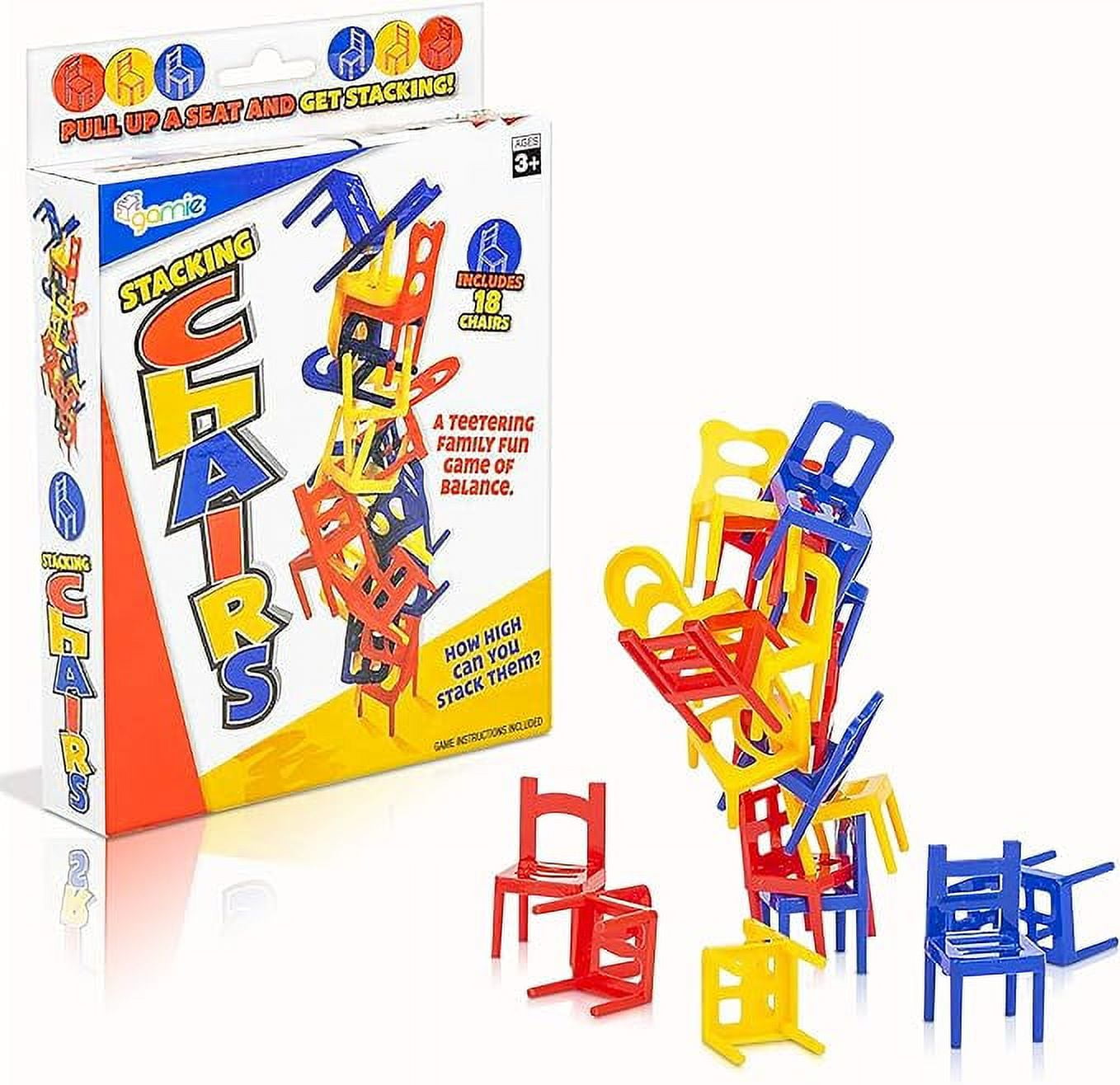Gamie Balancing Chair Game, 2 Sets, Stacking Chair Games with 18 Mini ...