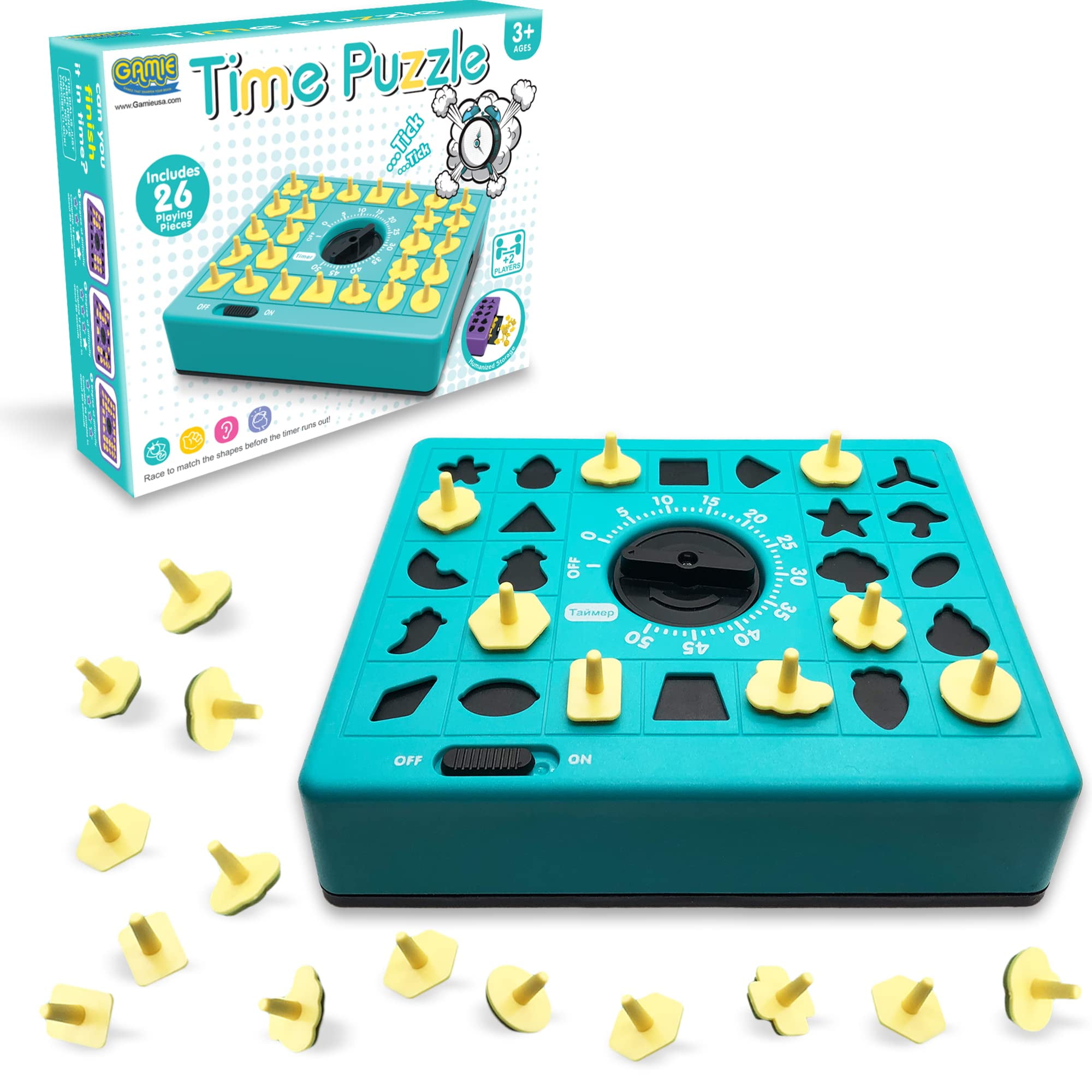 Gamie Time Game, Pop KEF16 Up Board Game with Shape Matching Puzzles ...