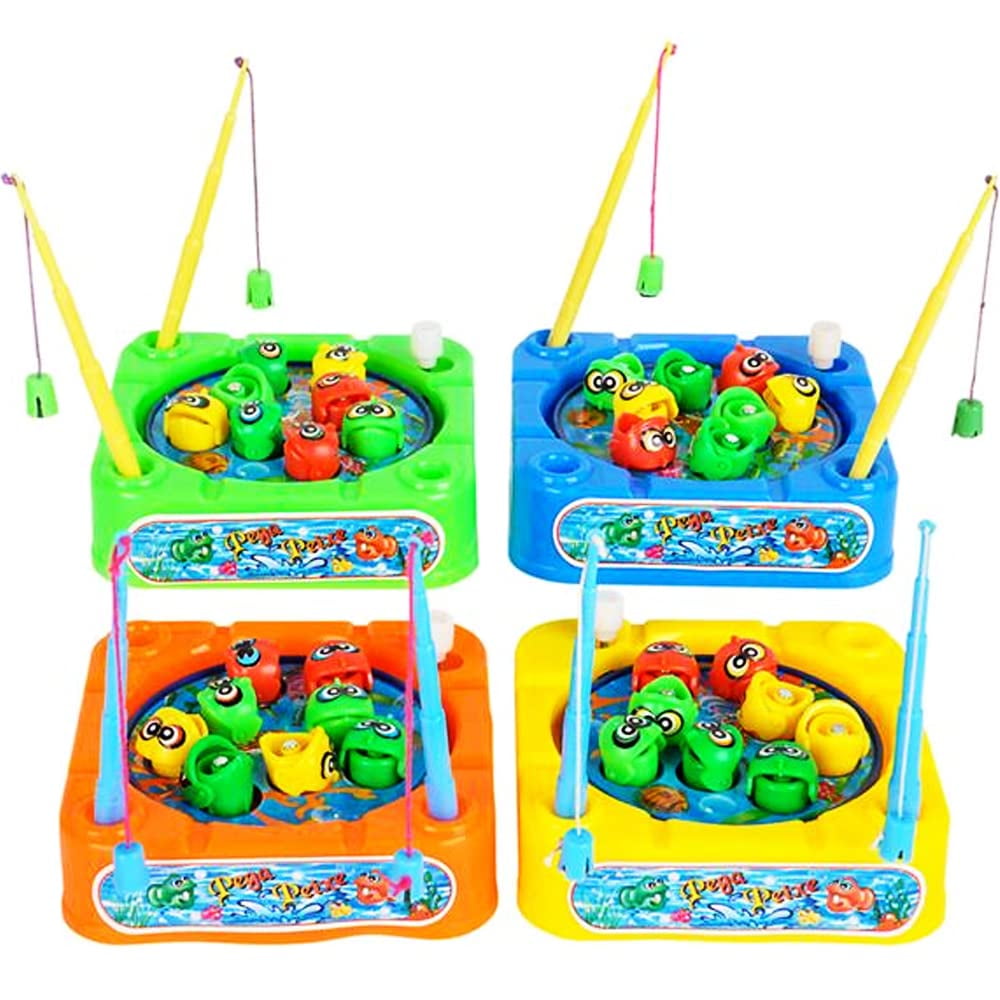 Gamie Wind-Up Fishing Game Set for Kids - Pack of 4 - Each Rotating ...