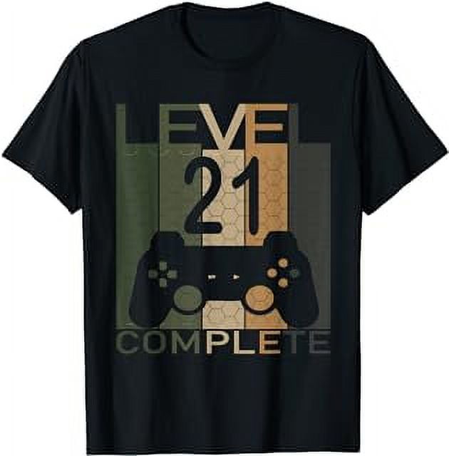 Gaming 21 Years old LVL 21 Complete 2000 Level 21 T-Shirt - Walmart.com