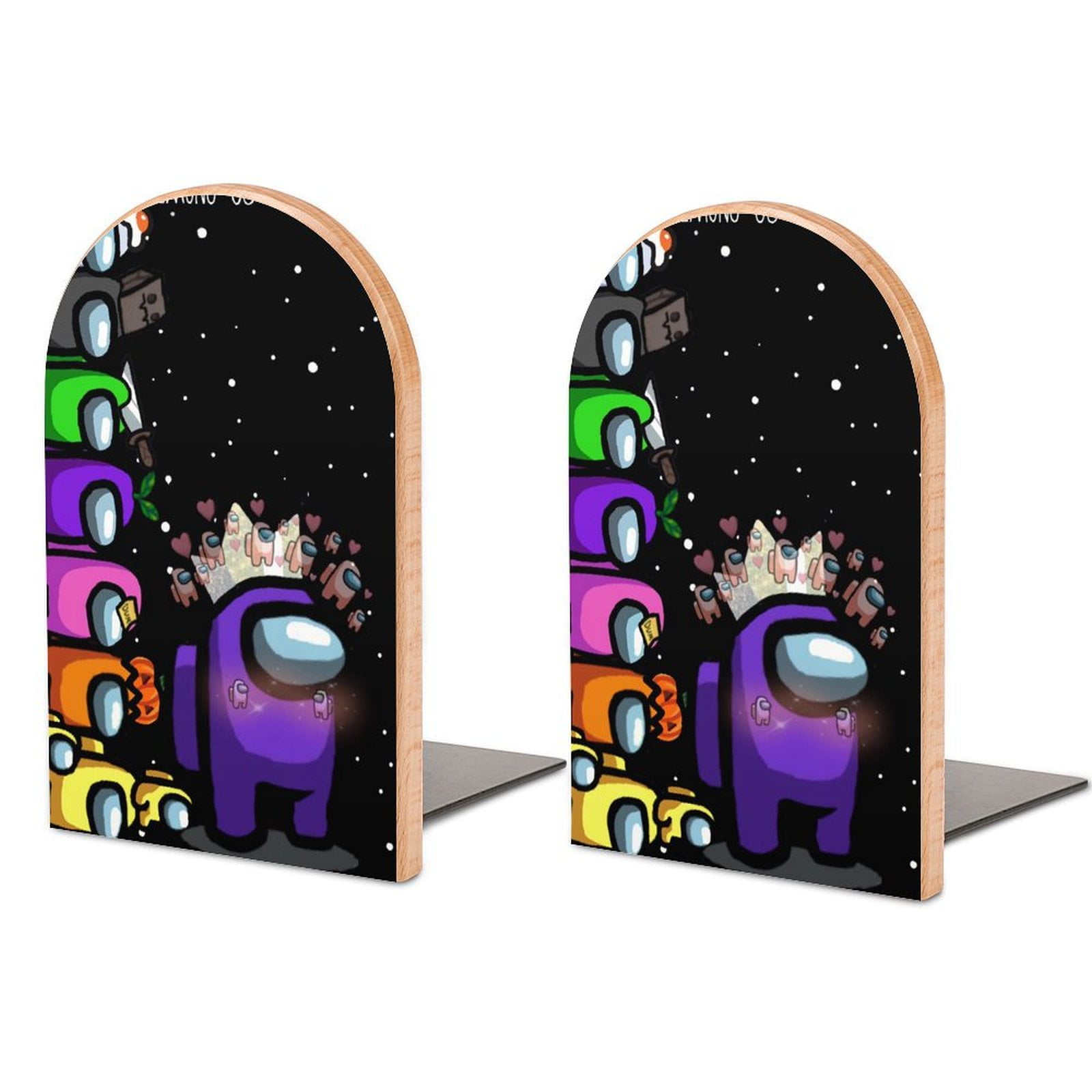 Gaming Among-Us Book Ends,BookEnds Supports for Bookrack Desk,Bookend ...