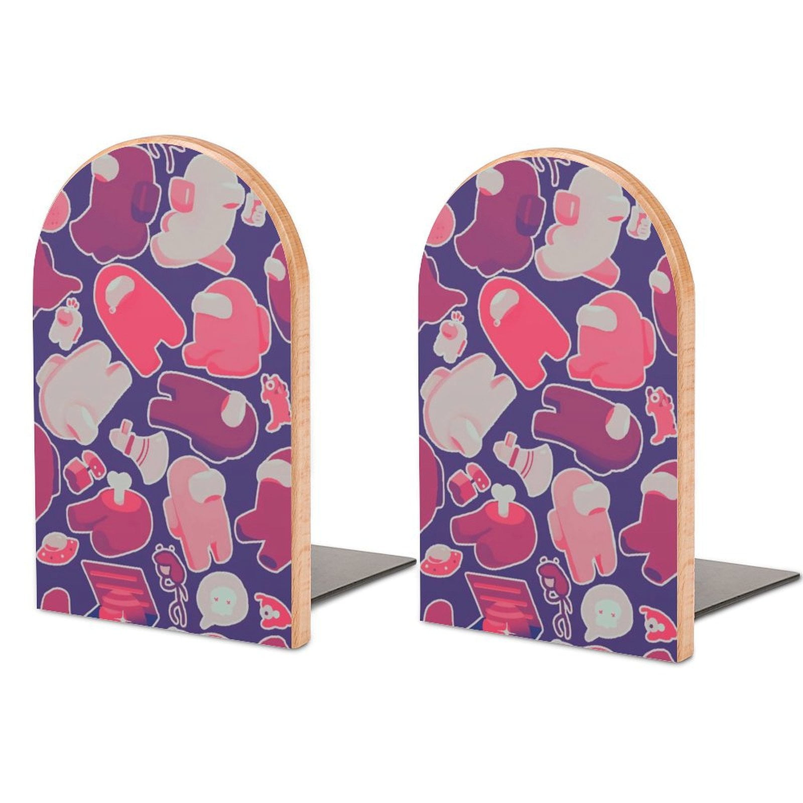 Gaming Among-Us Book Ends,Wood Bookend,Bookend for Shelves,Home ...