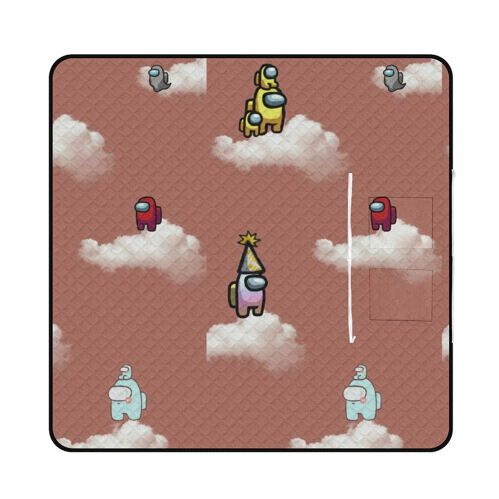 Gaming Among Us Clouds Extra Large Picnic Outdoor Blanket,78 x 78 ...
