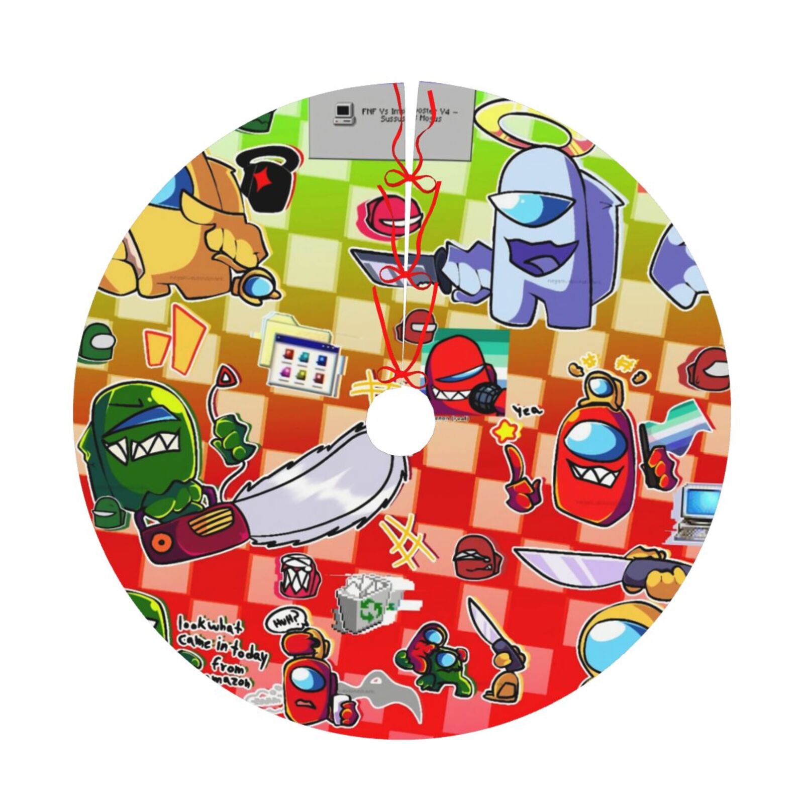 Gaming Among-Us Imposter Crewmate Christmas Tree Skirt 48 Inch,Soft and ...
