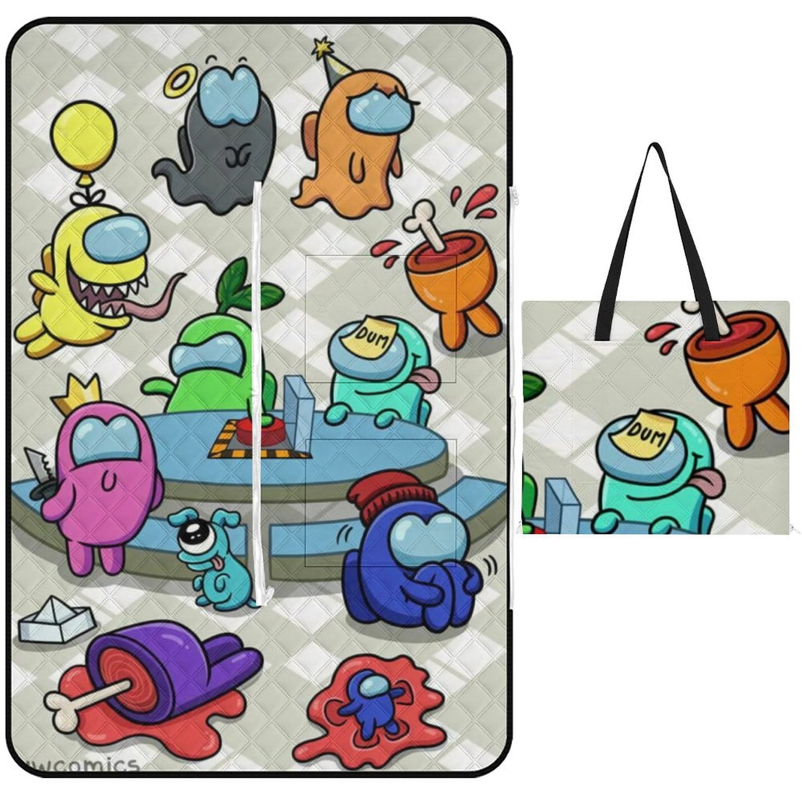 Gaming Among-Us Imposter Crewmate Extra Large Picnic Outdoor Blanket,59 ...