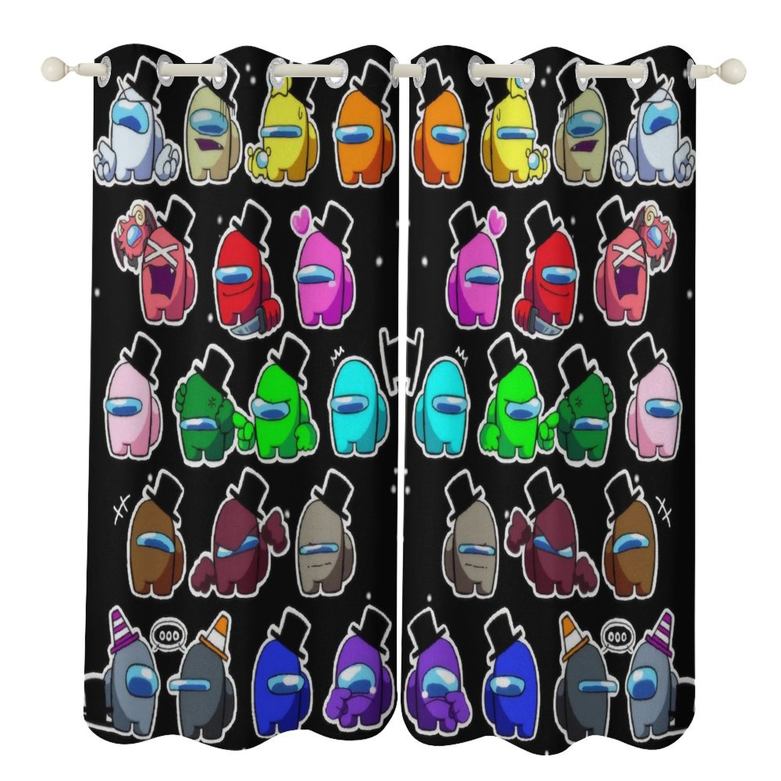 Gaming Among-Us Imposter Crewmate Kids Curtains 52 X 72 Inch,Cartoon ...