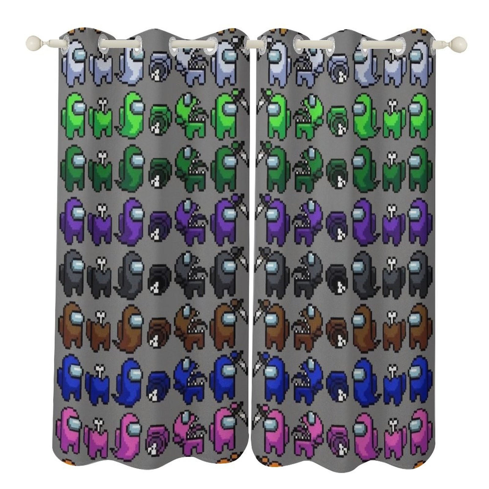 Gaming Among-Us Imposter Crewmate Kids Curtains 52 X 84 Inch,Cartoon ...