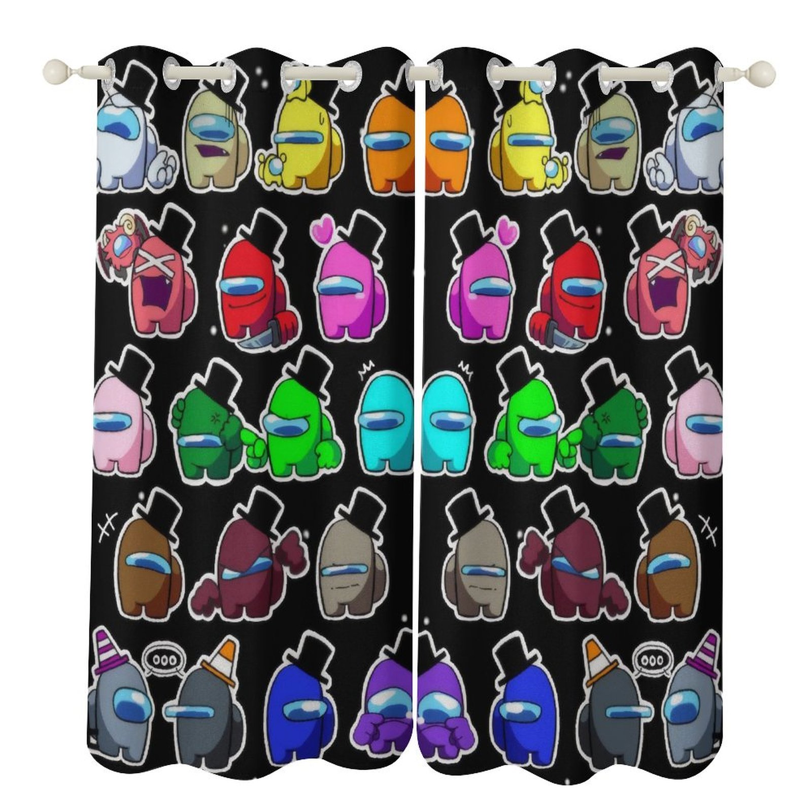 Gaming Among-Us Imposter Crewmate Kids Curtains 52 X 84 Inch,Cartoon ...