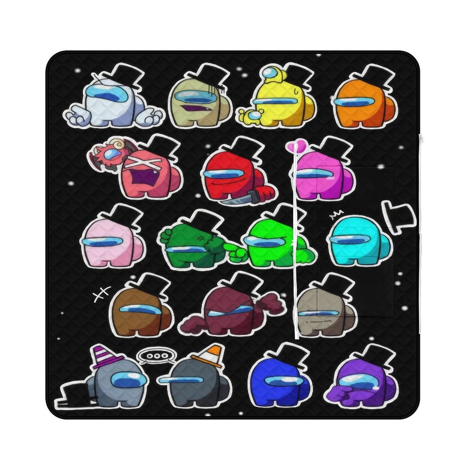 Gaming Among-Us Imposter Crewmate Picnic Blankets 59"x59" Extra Large ...