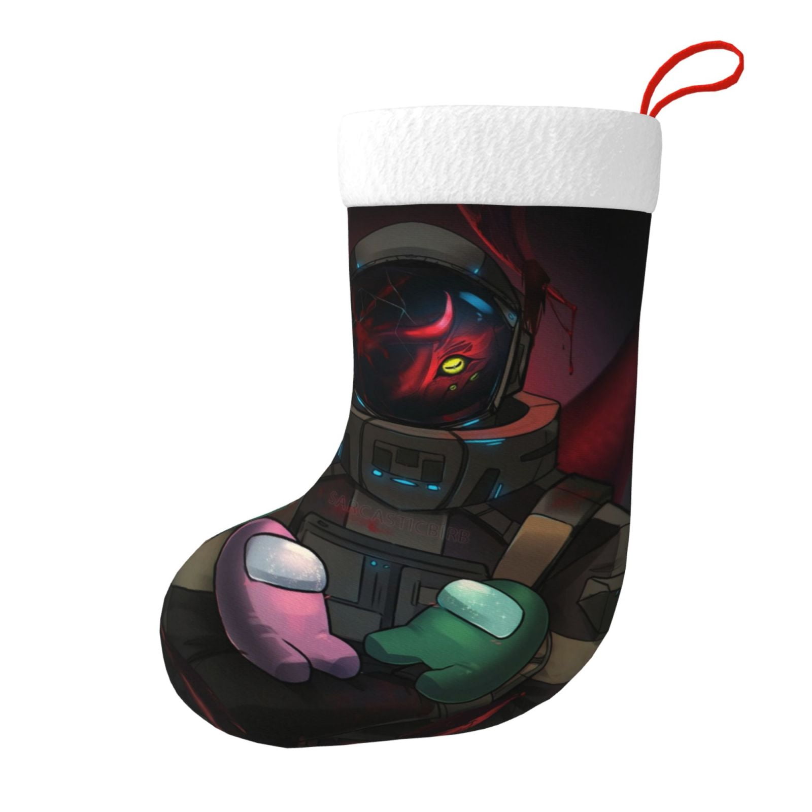 Gaming Among-Us Imposter Crewmate Reactor Christmas Stocking,Santa ...