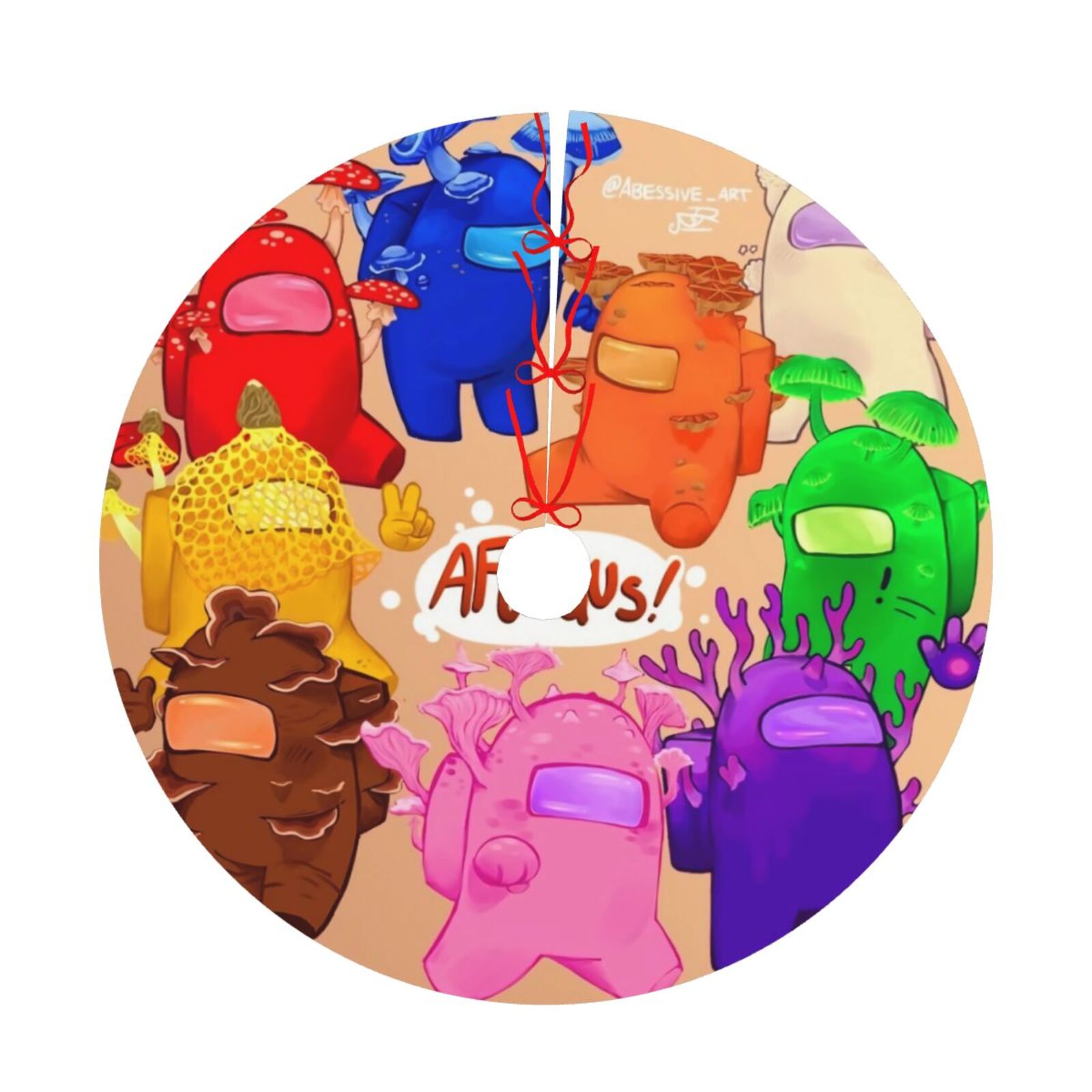 Gaming Among-Us Imposter Crewmate115 Christmas Tree Skirt Collar 36 ...