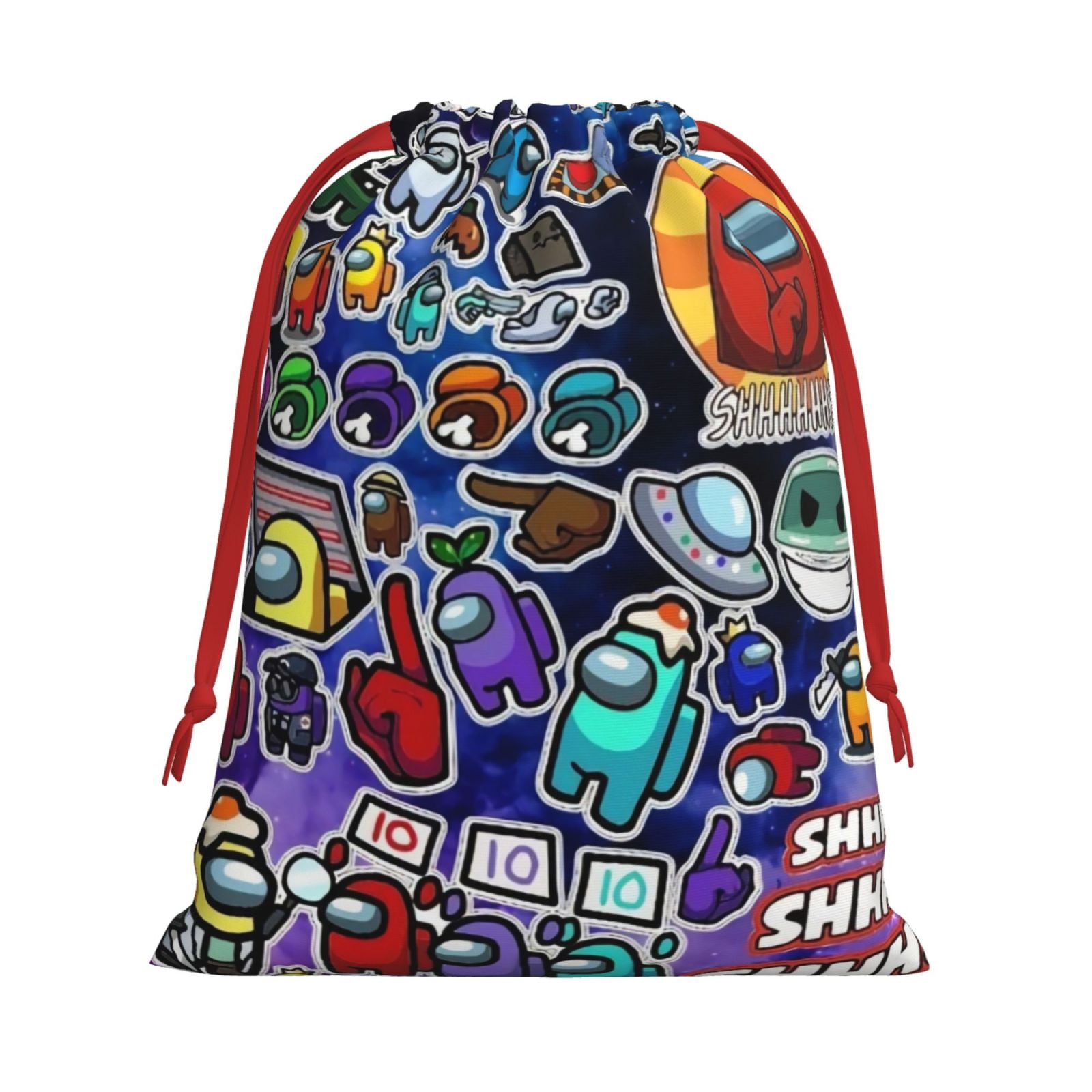 Gaming Among-Us Sticker Gift Bags,Christmas Gift Bags,Drawstring ...
