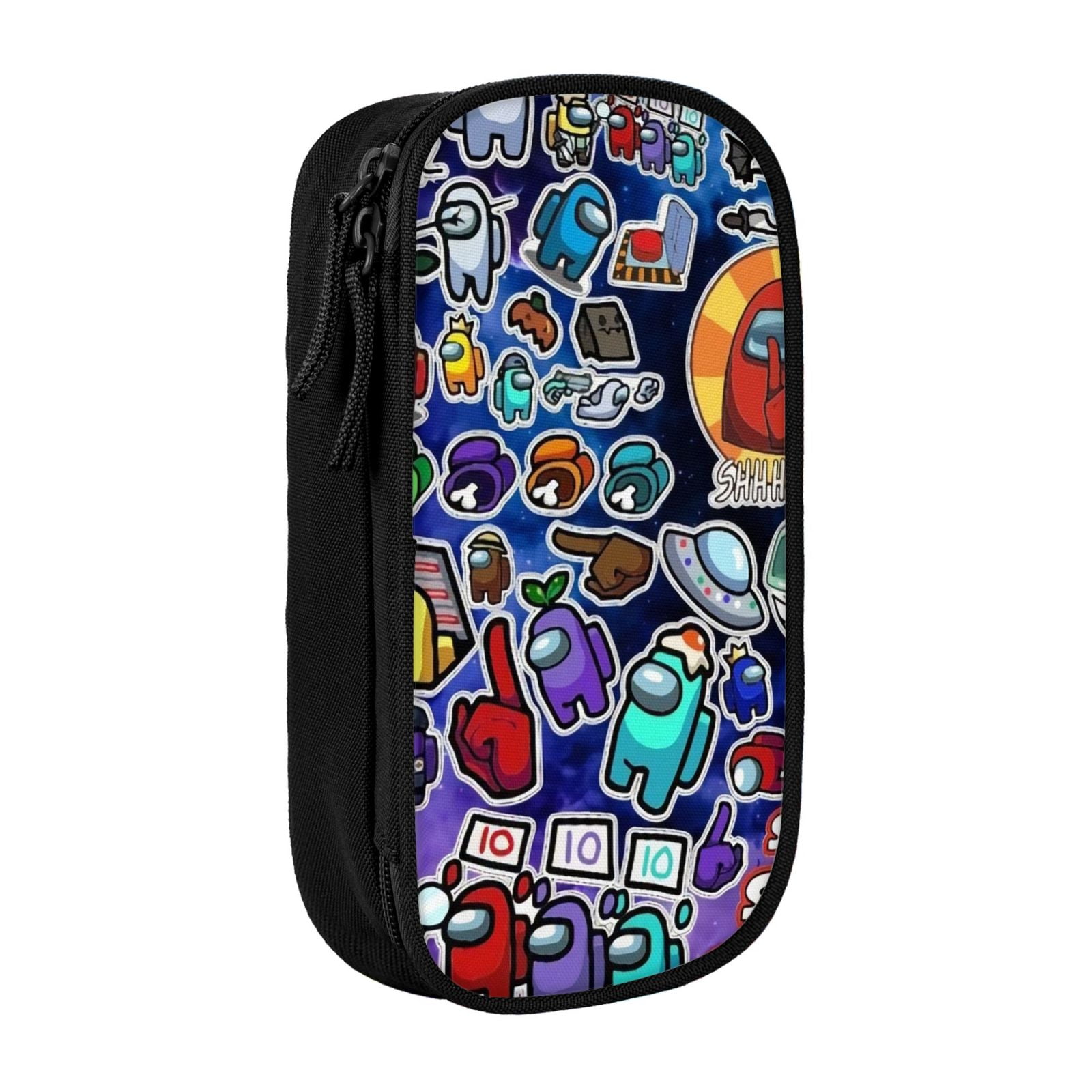 Gaming Among-Us Sticker Pencil Case,Pencil Pouch,Big Pencil Bag Pouch ...