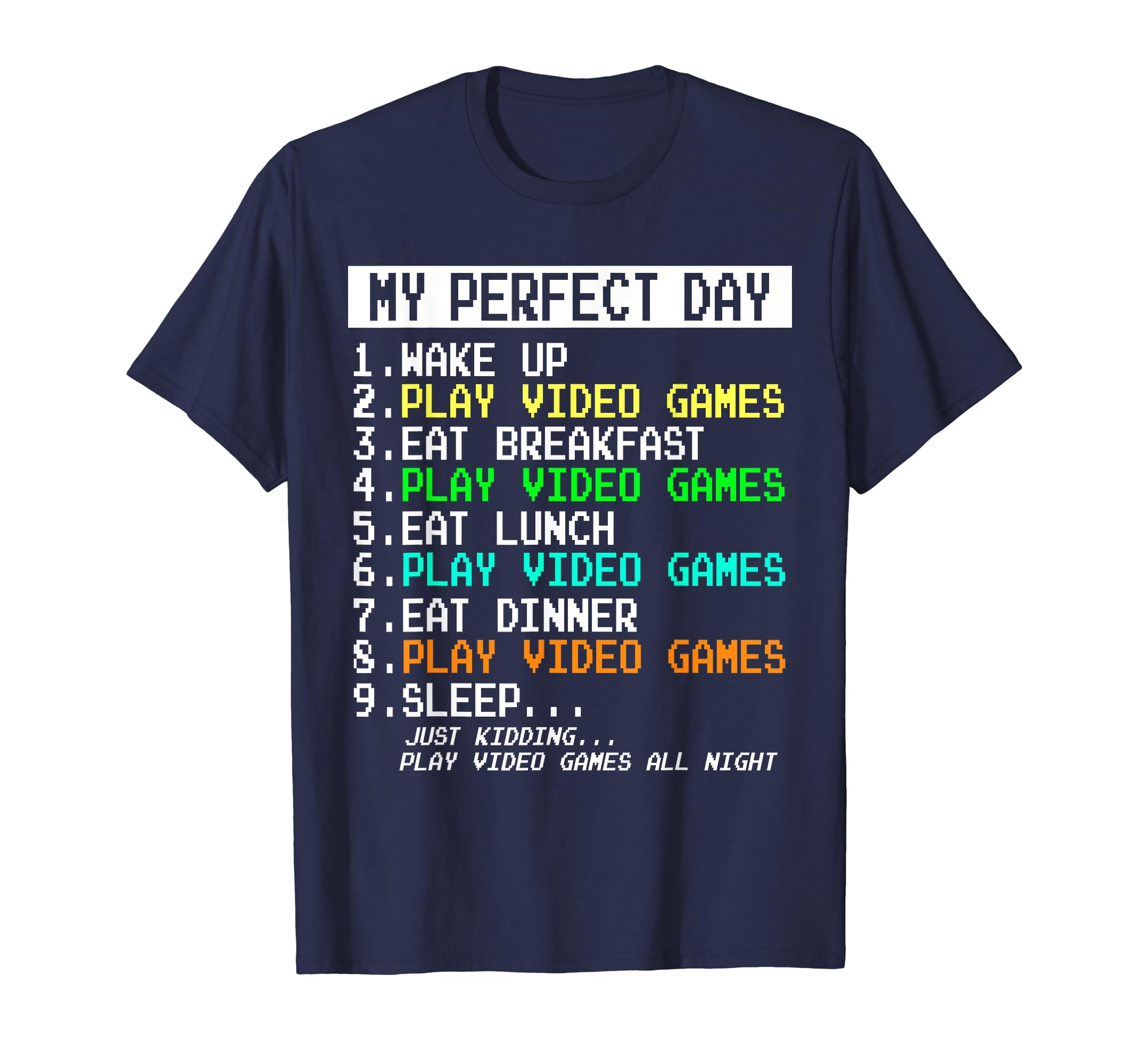 Gaming Apparel My Perfect Day Play Video Games Gamer Gifts for Teen ...