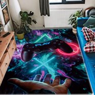 Gaming Rug for Boys Bedroom, Video Game Carpet with Gaming Theme Design ...