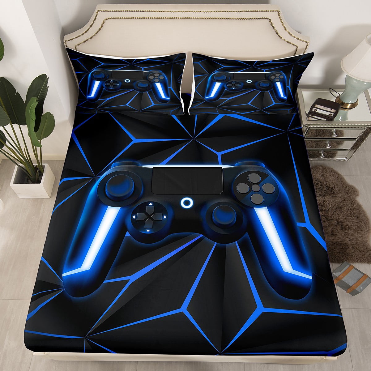 Gaming Bed Sheets Video Game Gamer Console Fitted Sheet for Boys Girls ...