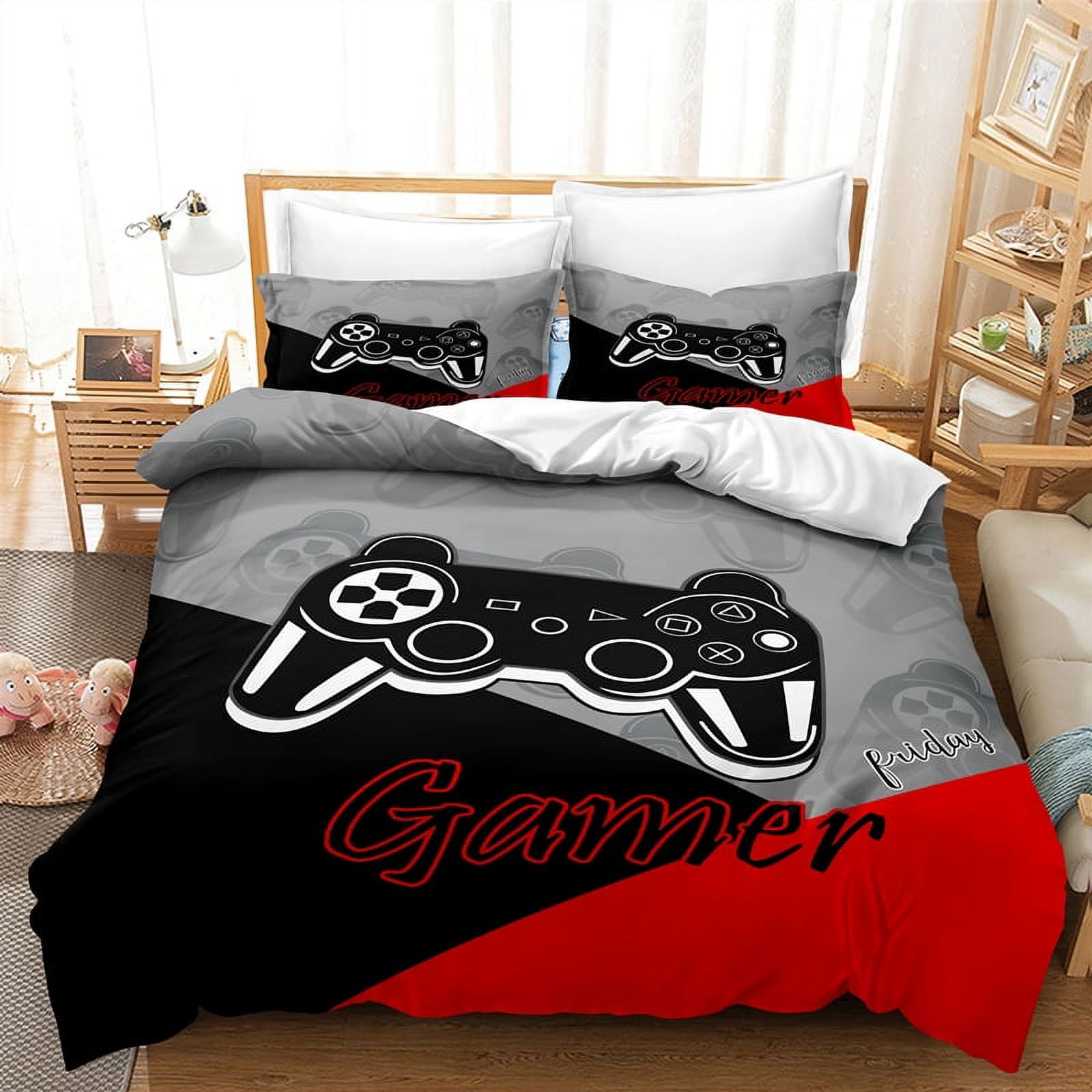Gaming Bedding Sets for Boys,Gamer Comforter Cover Set Queen Size,Child ...
