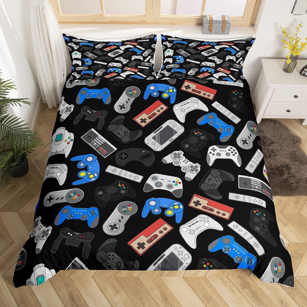 Gaming Bedding Sets Gamer Room Decor Gamer Comforter Cover for Boys Girls Kids Teens Video Games ...