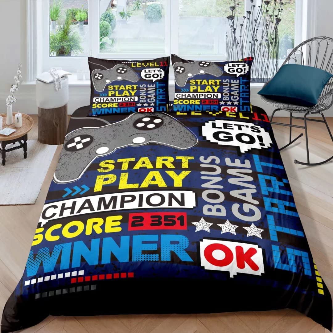 Gaming Bedding Sets for Boys Teen ,Kids Video Game Duvet Cover Set ...