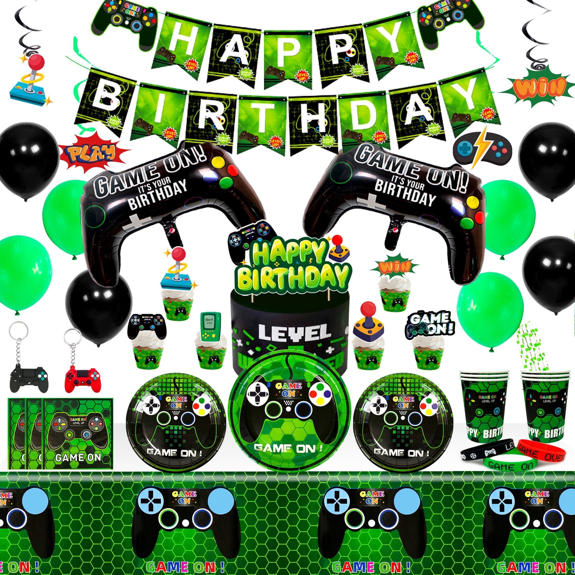 Gaming Birthday Party Supplies,Video Game Party Decorations&Tableware ...