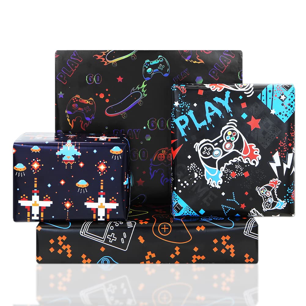 Gaming Birthday Wrapping Paper MMF7 for Kids Boys Girls Video Game ...