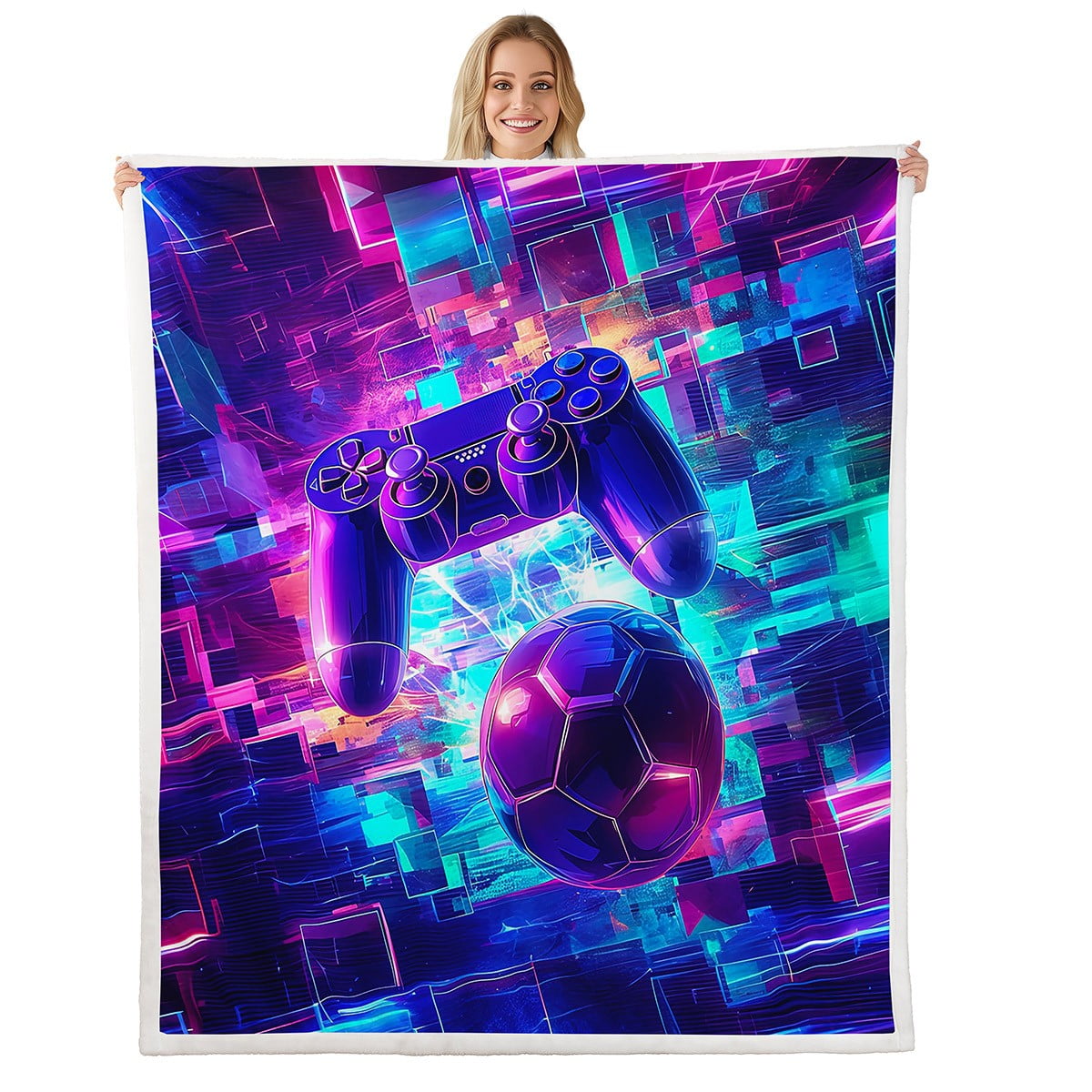 Gaming Blanket 60"x80" Game Consoles Throw Blankets s,Football Gamer ...