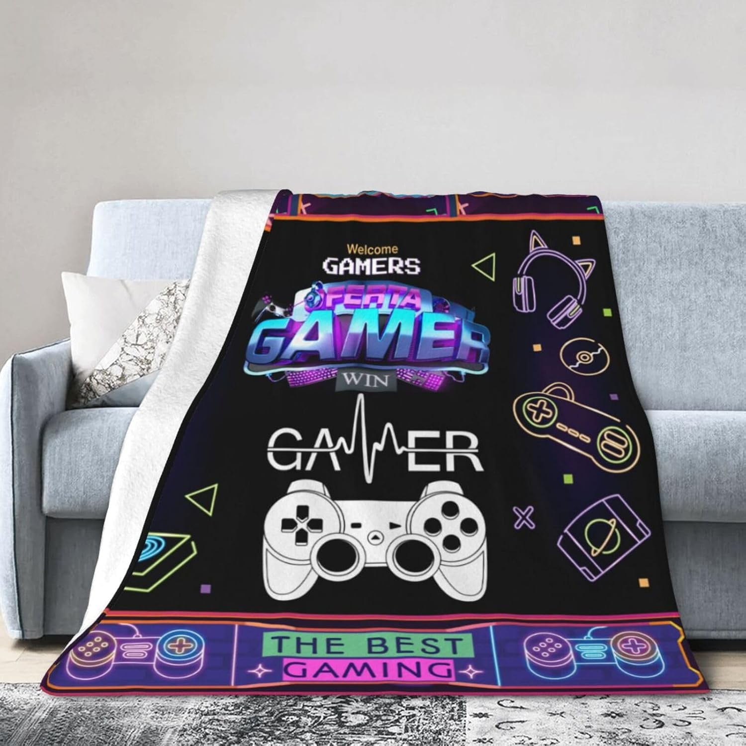 Gaming Blanket Gamer Gift for Boy Boyfriend Gamer Gaming Room Decor ...
