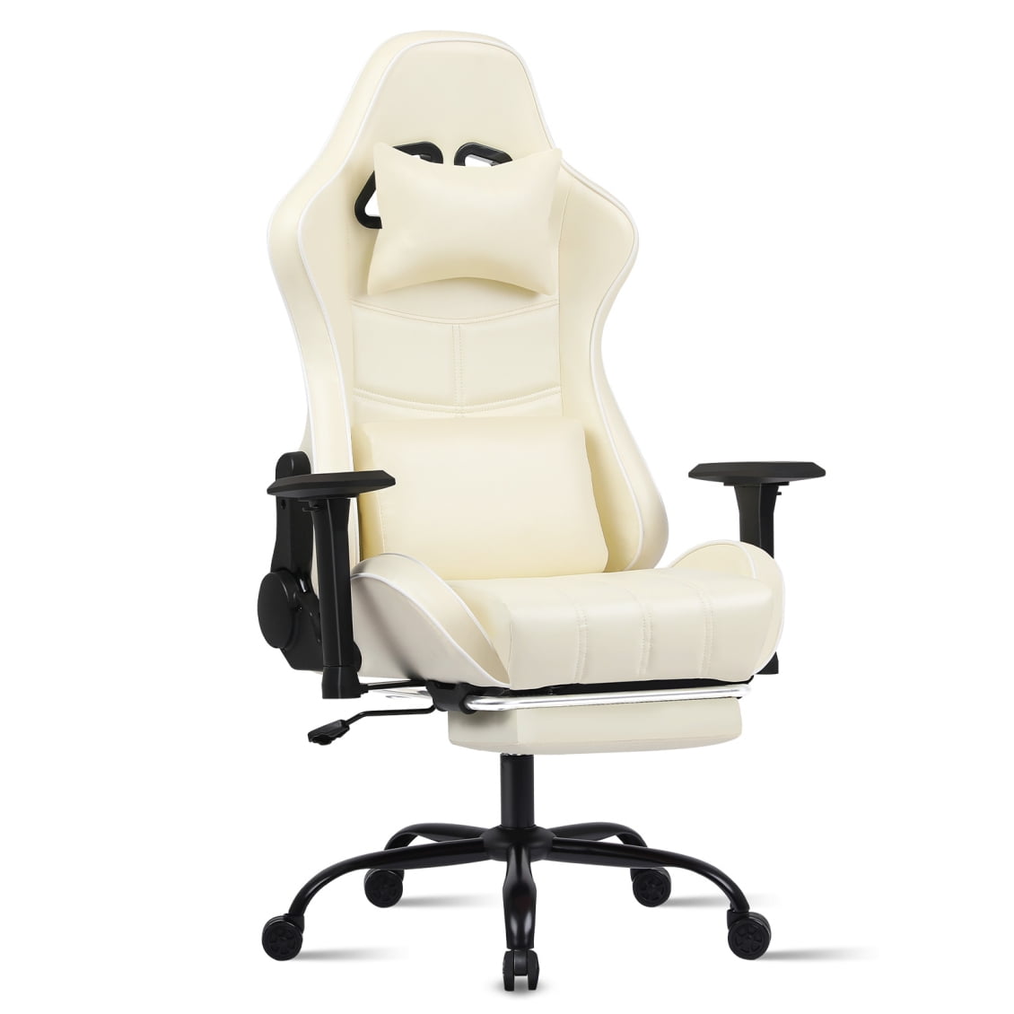 Gaming Chair for Adults with Retractable Footrest, Adjustable Swivel ...
