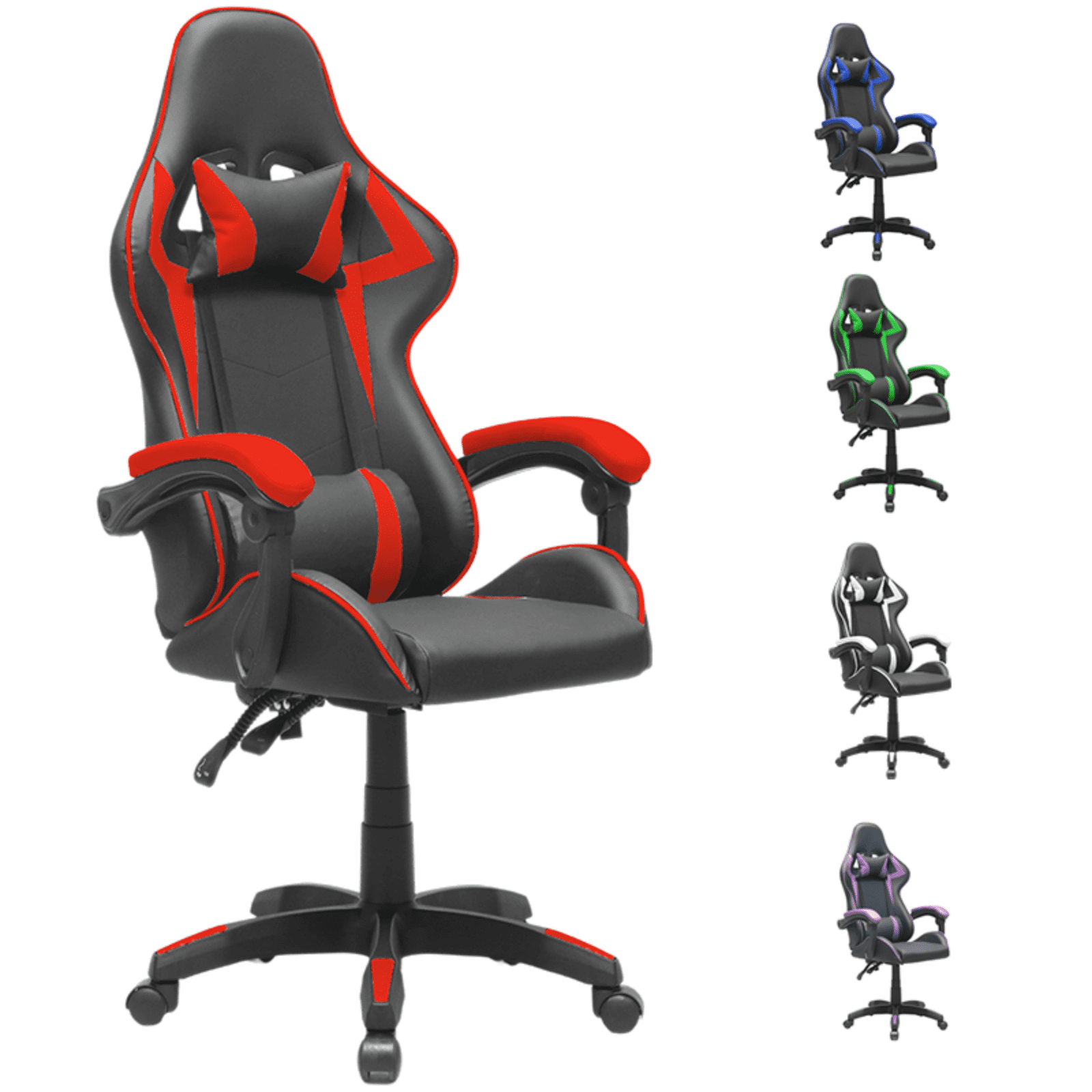 Gaming Chair, Backrest and Seat Height Adjustable Swivel Recliner ...