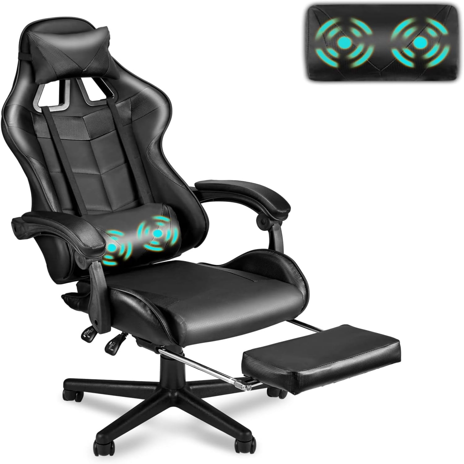 Gaming Chair with Footrest Gaming Computer Chair Office Gaming Chair Ergonomic Gamer Chair with ...