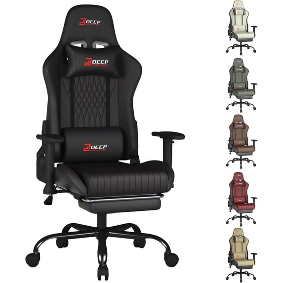Gaming Chair with Footrest, Ergonomic Game Chair with Lumbar Support ...