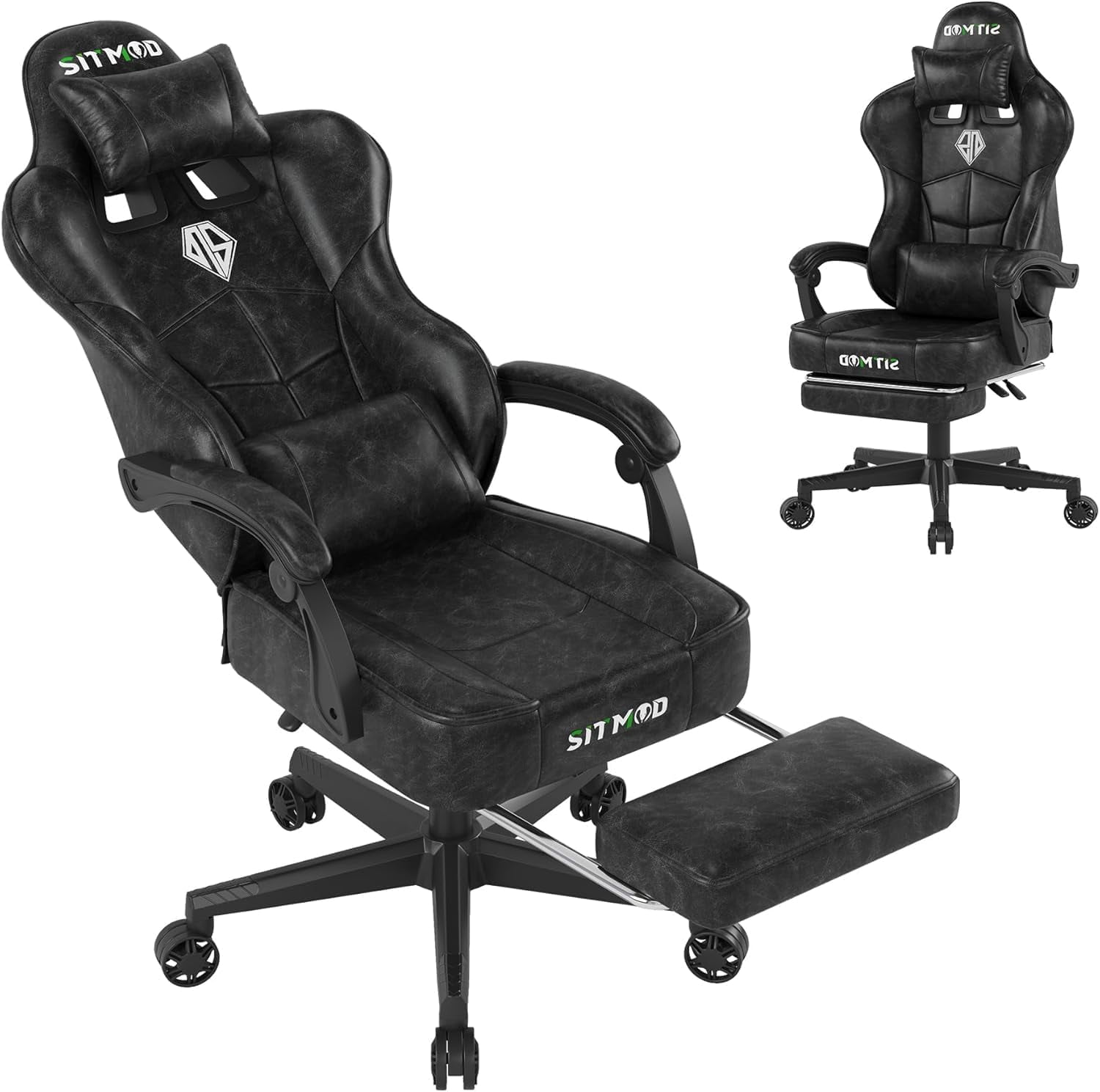 Gaming Chair with Footrest- Ergonomic Gaming Chairs for Adults, Heavy ...