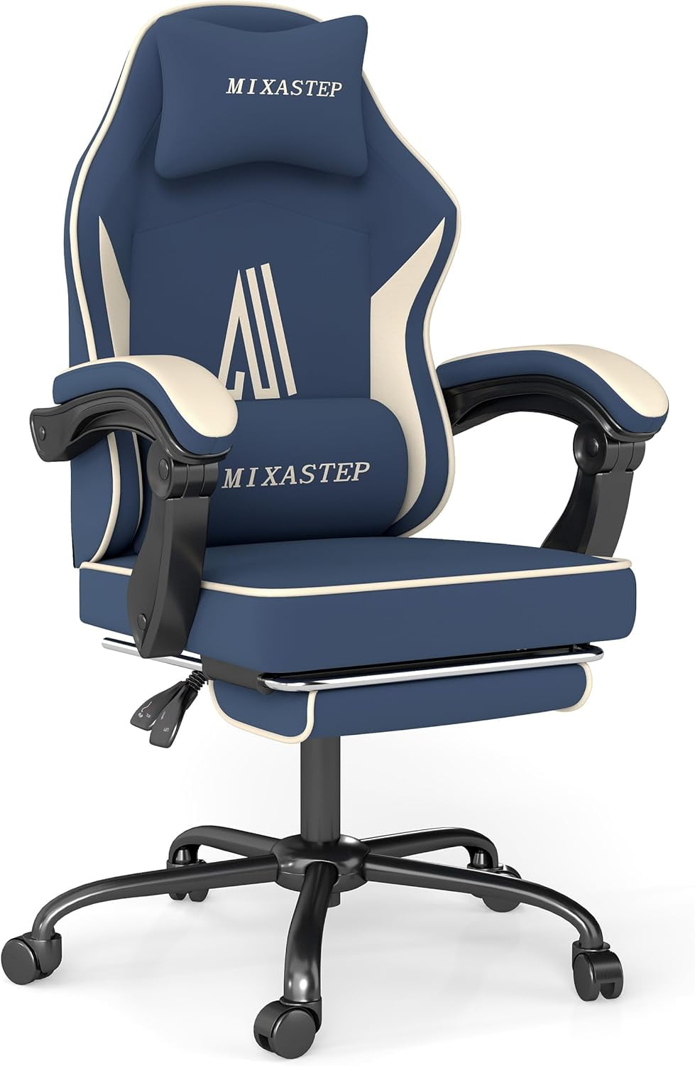 Gaming Chair with Footrest Ergonomic with Headrest& Lumbar, Ergonomic ...