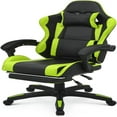 Gaming Chair with Footrest Headrest & Lumbar Support Grey High Back ...