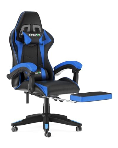 Gaming Chair with Footrest, High Back Ergonomic Computer Gamer Chair ...