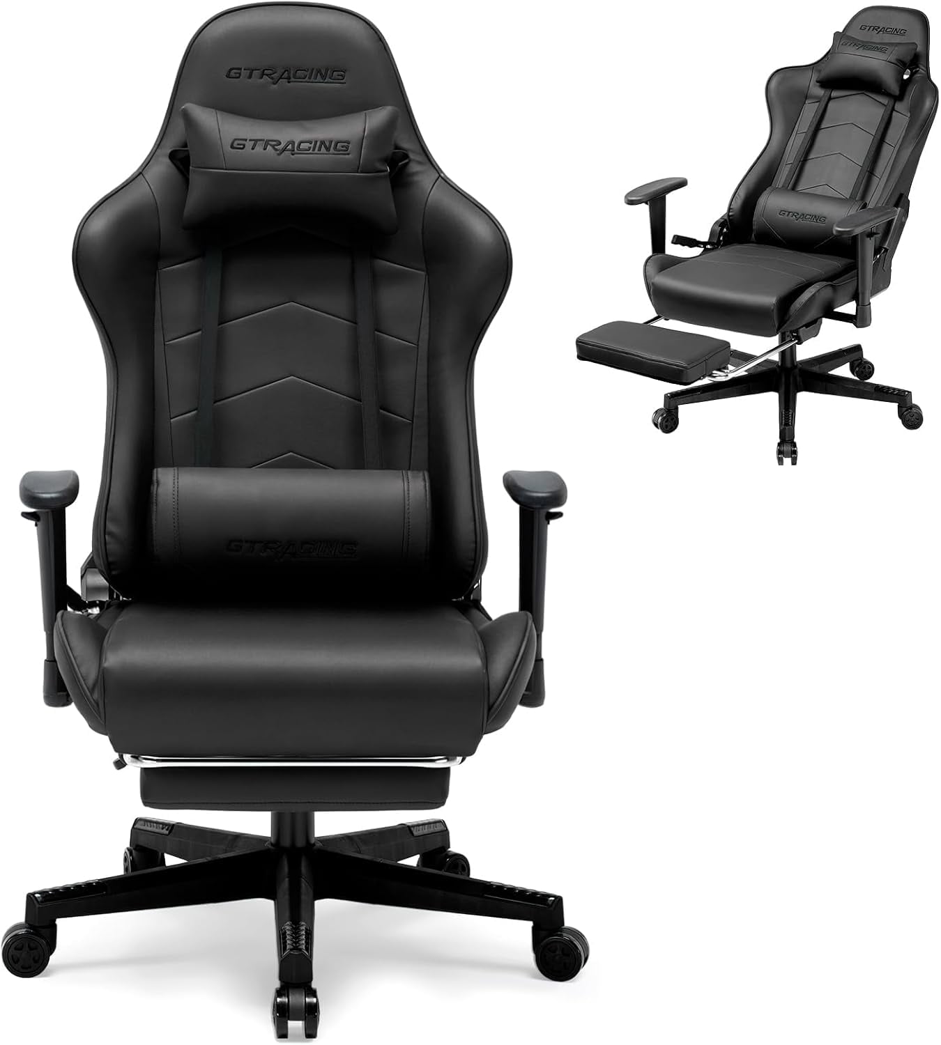 Gaming Chair with Footrest, Racing Style Computer Chair for Adult ...