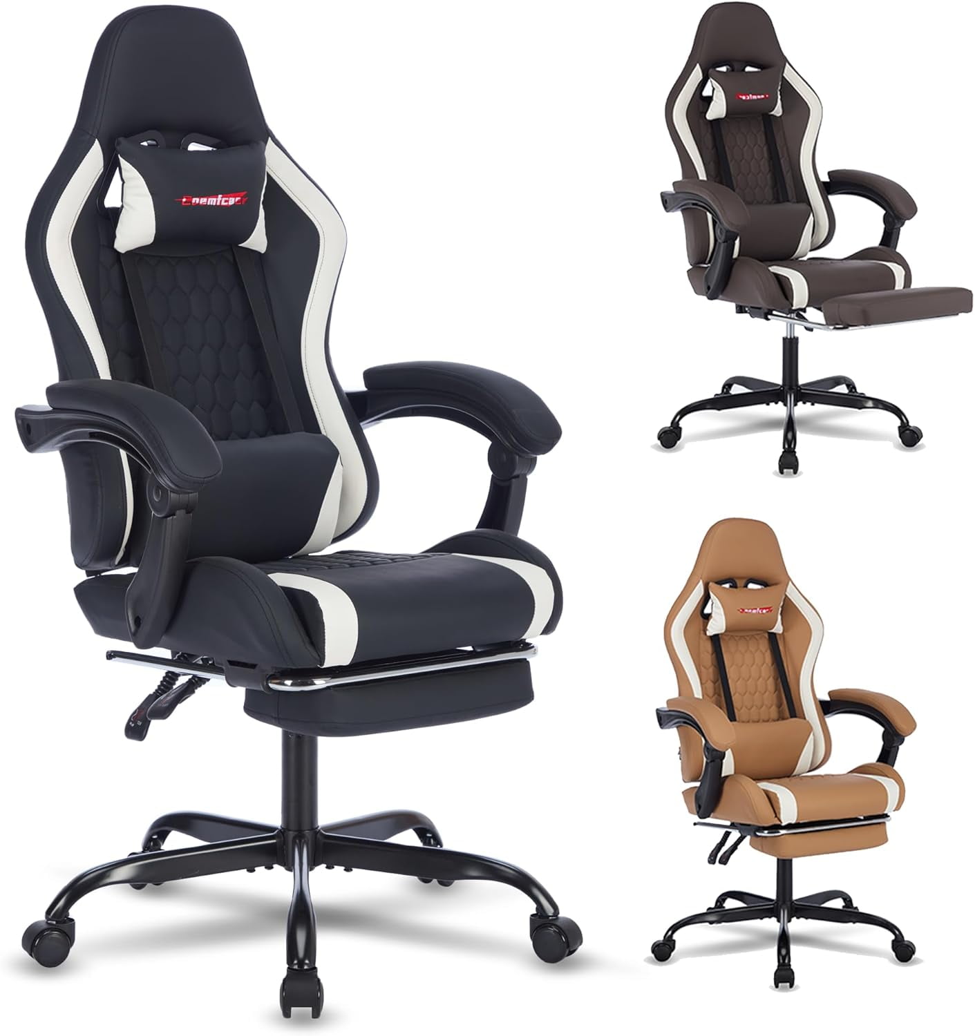 Gaming Chair,Gaming Chair for Adults with Footrest and Massage Lumbar ...