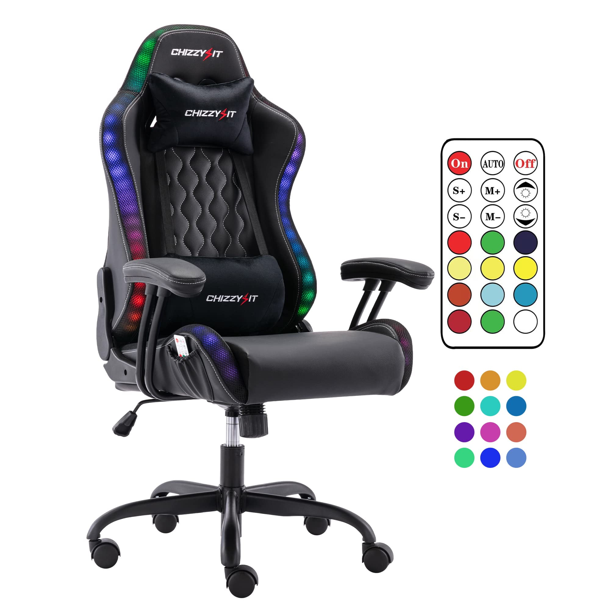 Gaming Chair for Kids with RGB LED Lights, Kids Gaming Chairs Ages 8-14 ...