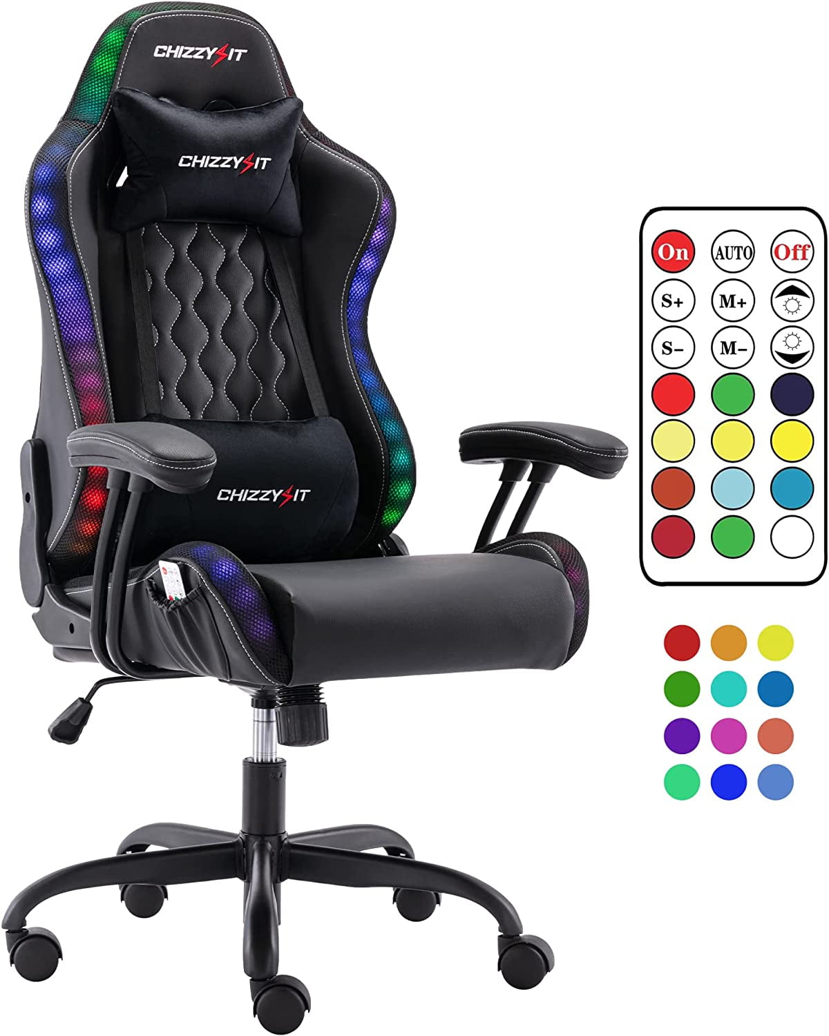 Gaming Chair for Kids with RGB LED Lights, Kids Gaming Chairs Ages 8-14 ...