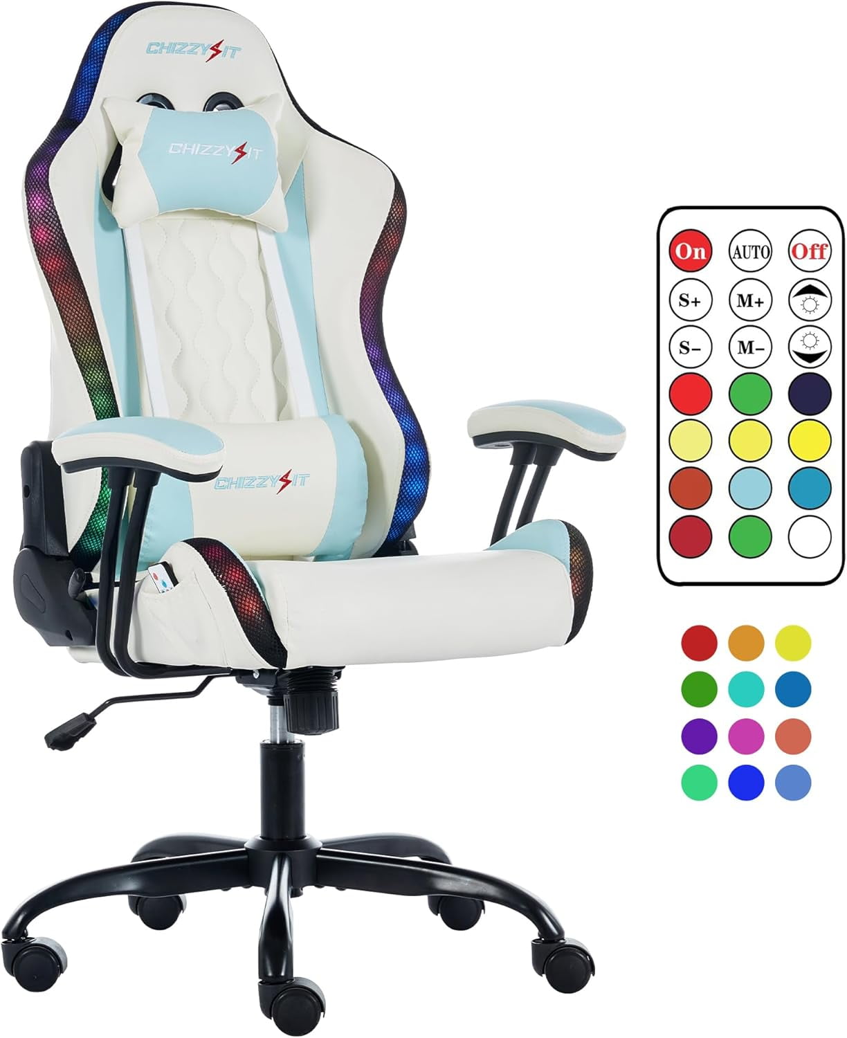 Gaming Chair for Kids with RGB LED Lights, Kids Gaming Chairs, Led ...