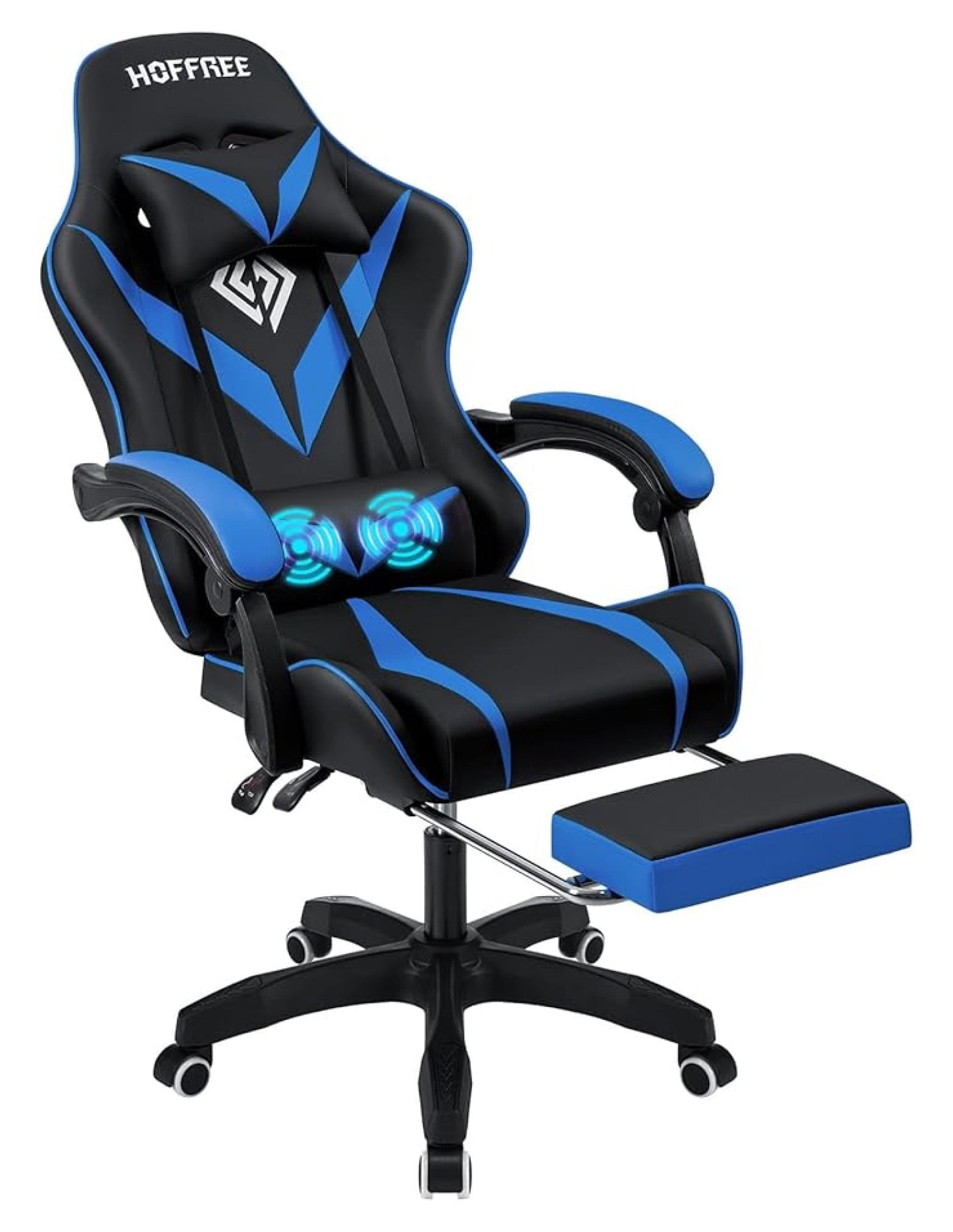 Gaming Chair with Massage Ergonomic Computer Chair with Footrest and ...