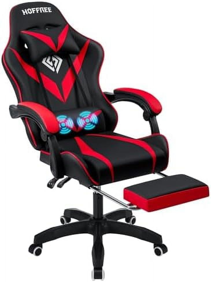 Gaming Chair with Massage Ergonomic Computer Chair with Footrest and ...