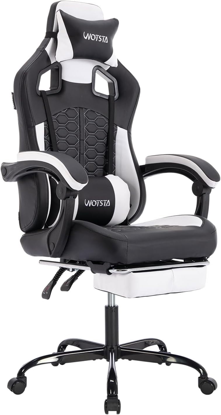 Gaming Chair with Massage,Ergonomic PC Computer Chair with Footrest ...